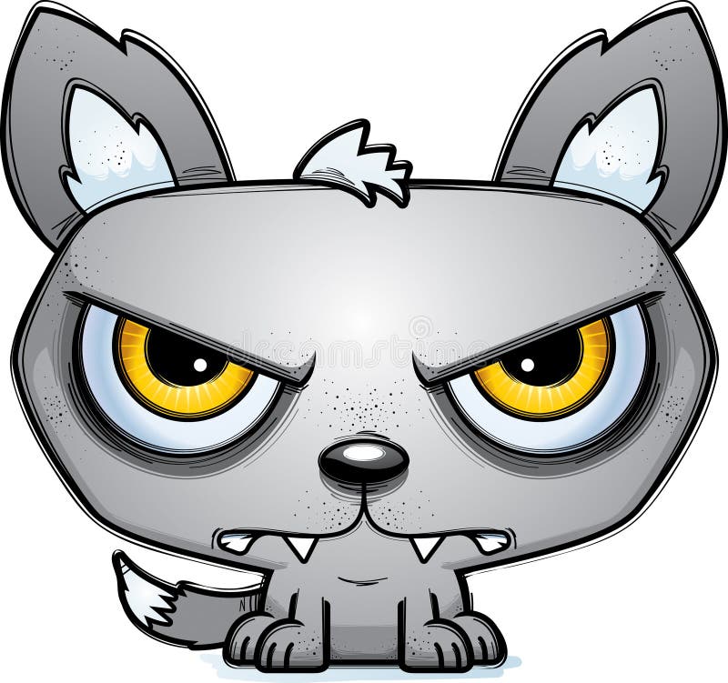 Mad Little Cartoon Wolf stock vector. Illustration of clip - 116197961