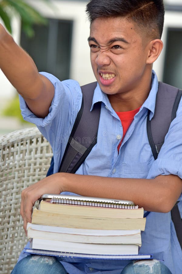 Mad Male Student with Notebooks Stock Image - Image of fury, rage ...