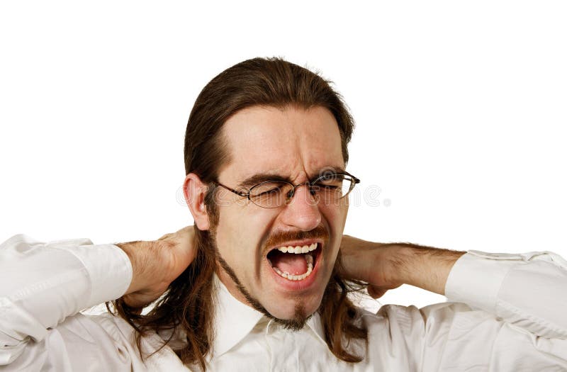Mad man. stock image. Image of angry, head, dismal, hair - 35809409