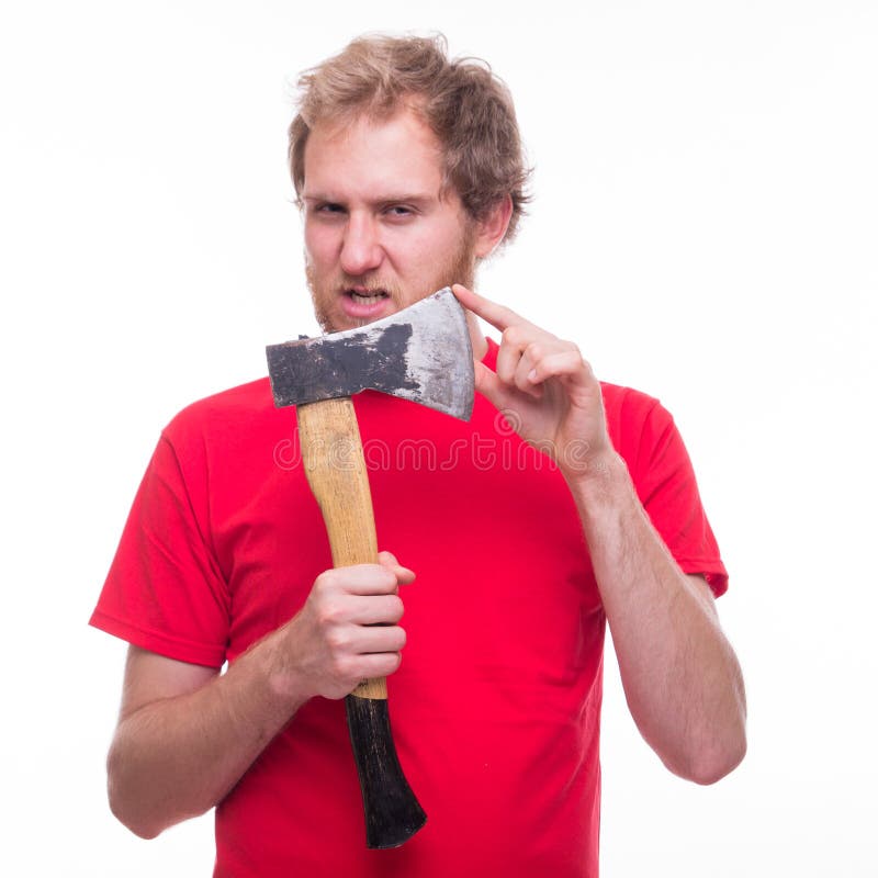 Mad man with an ax stock image. Image of shot, dark, person - 47242731