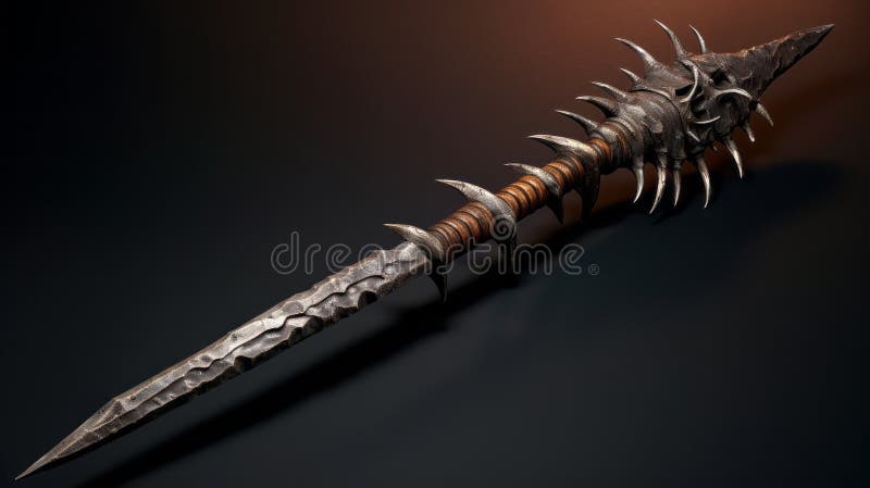 Mad Max-inspired 3d Sword Model with Spiky Mounds and Textural Surface ...