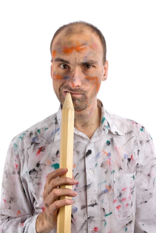 Mad painter stock photo. Image of male, serious, color - 11798186