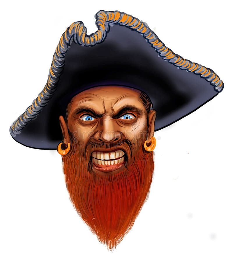 Mad pirate stock illustration. Illustration of drawing - 170161377
