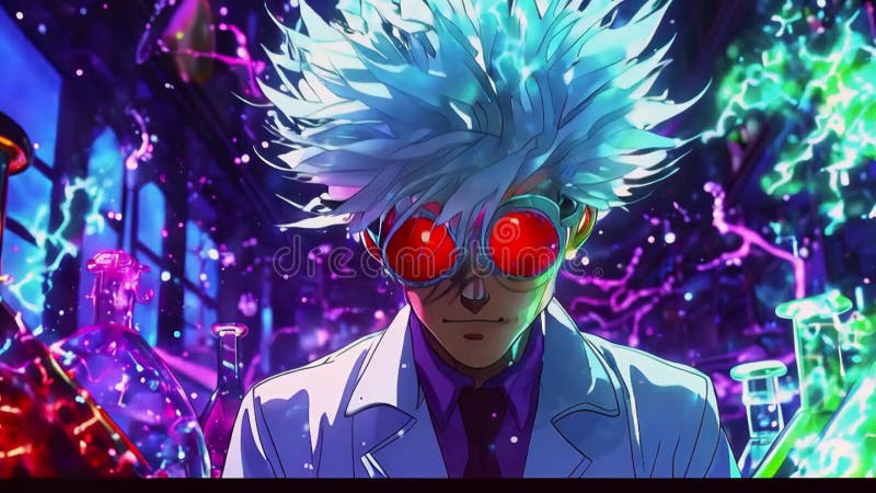 Mad Scientist, Professor Doing Experiment for Science. Character in ...