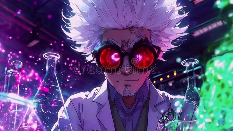Mad Scientist, Professor Doing Experiment for Science. Character in ...