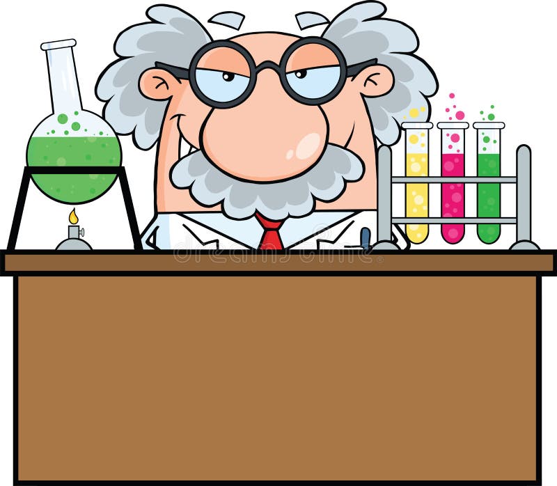 Mad Scientist or Professor in the Laboratory Stock Illustration ...