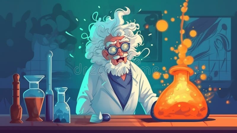 A Mad Scientist in a Science Lab. AI Generated Stock Photo - Image of ...