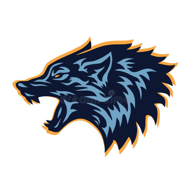 Mad Wolf Logo Template Vector Design Stock Vector - Illustration of ...