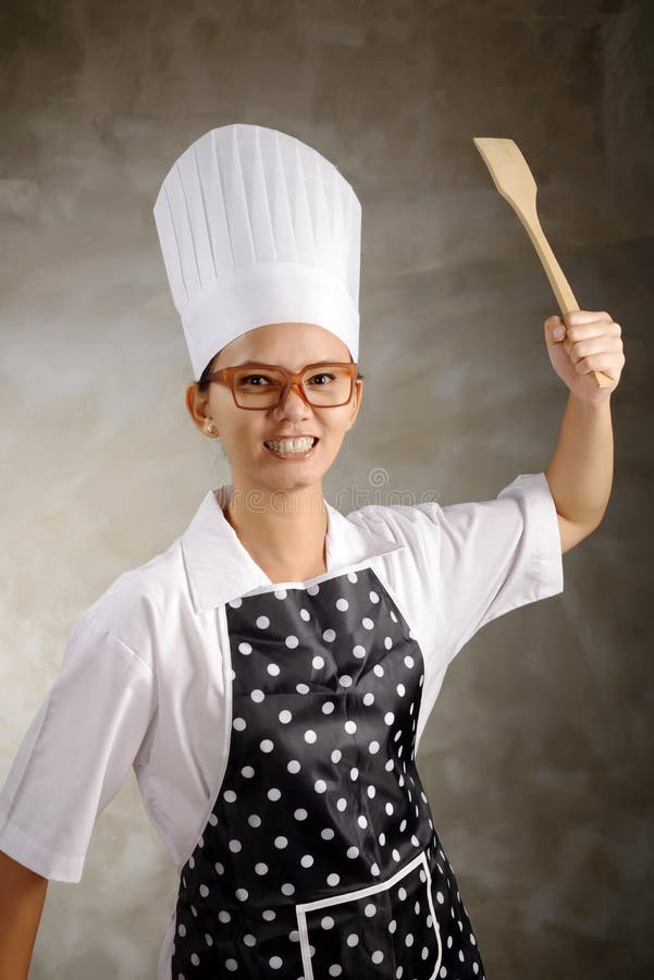 Mad Woman Chef stock photo. Image of warning, insane - 32554104