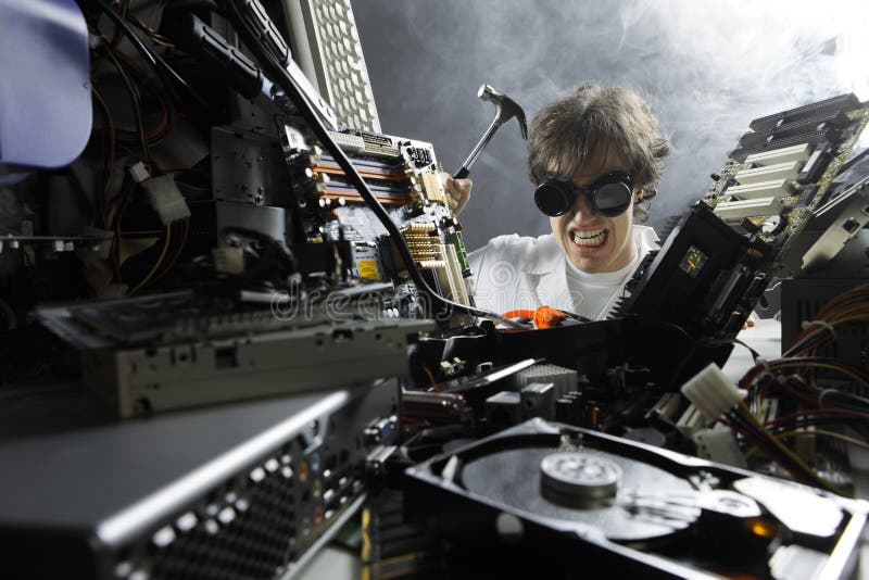 Mad hacker stock image. Image of laptop, robber, crime - 18572307