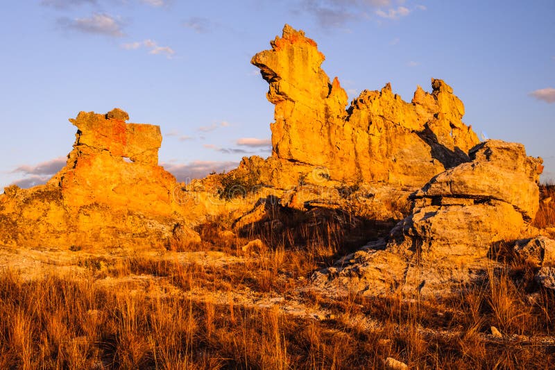 Wierd Rock Formation Seven Bulls in Kirghizia Stock Photo - Image of ...
