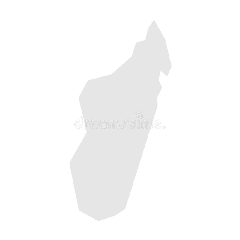 Madagascar Simplified Vector Outline Map Stock Vector - Illustration of ...