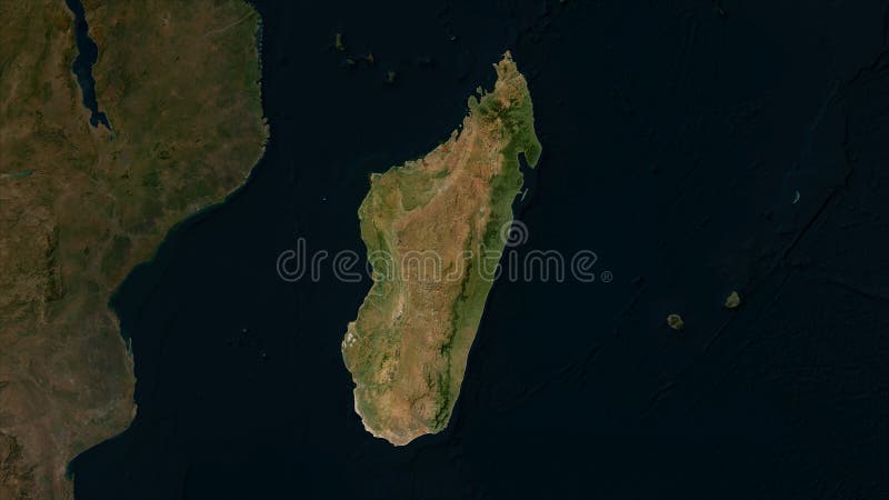 Madagascar Highlighted. Low-res Satellite Stock Illustration ...