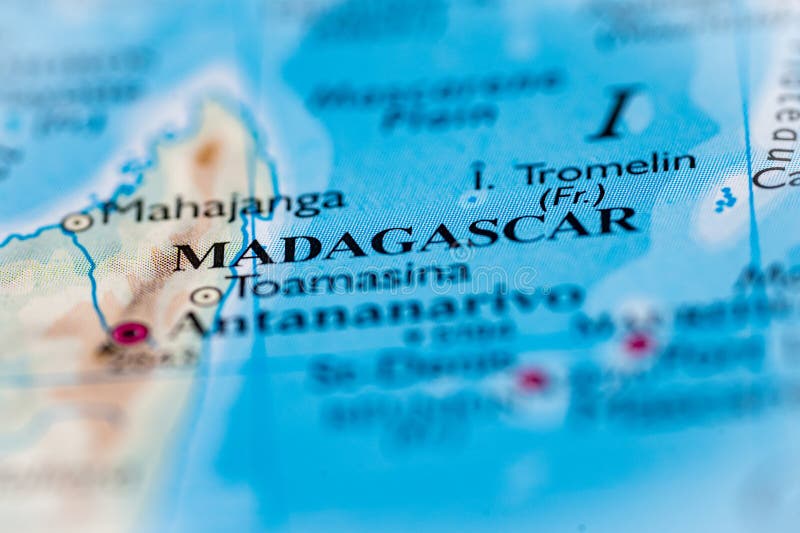 Madagascar Highlighted on a World Map Stock Photo - Image of landmarks ...
