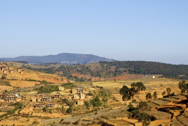 Madagascar Landscape - Panoramic View Stock Image - Image of high, town ...