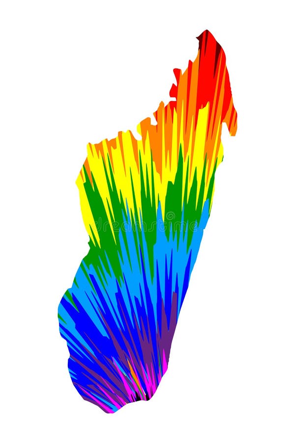 Madagascar - Map is Designed Rainbow Abstract Colorful Pattern ...