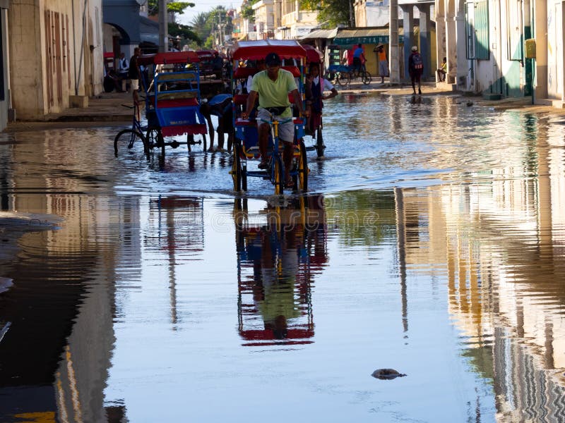 : Difficult Work of a Rickshaw in Puddles after Rain. November 21, 2022 ...