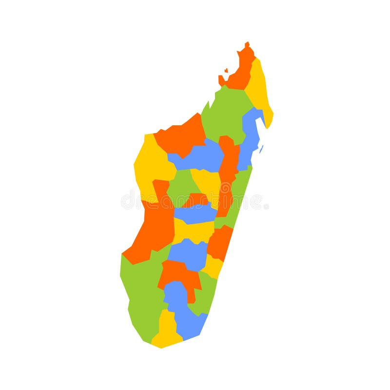 Madagascar Political Map of Administrative Divisions Stock Illustration ...