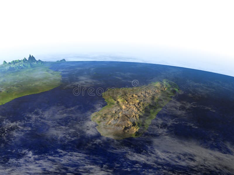 Madagascar on Realistic Model of Earth Stock Illustration ...