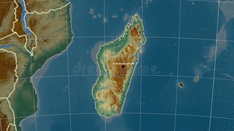 Madagascar - Relief. Composition, Borders Stock Illustration ...