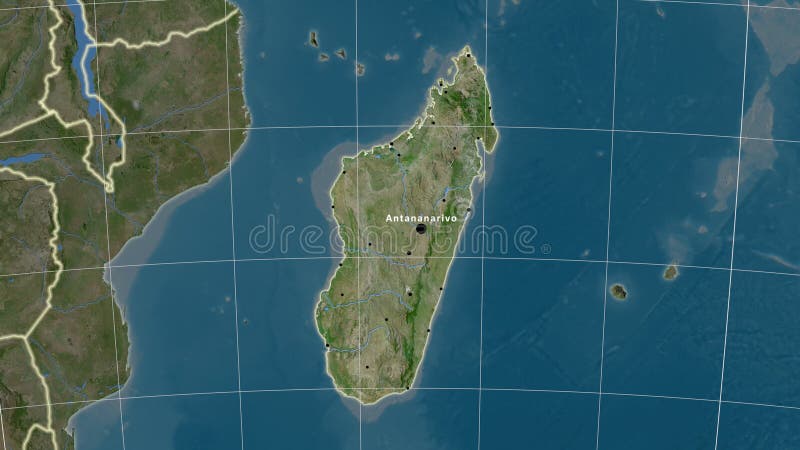 Madagascar - Satellite. Composition, Borders Stock Illustration ...