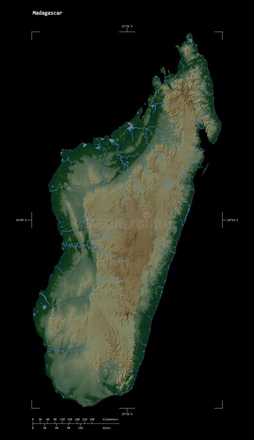 Madagascar Shape on Black. Physical Stock Illustration - Illustration ...