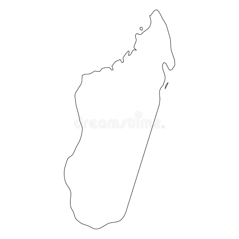 Madagascar map outline stock vector. Illustration of illustration ...