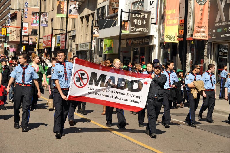 MADD Demonstration in St Patrick S Day Parade Editorial Stock Photo ...