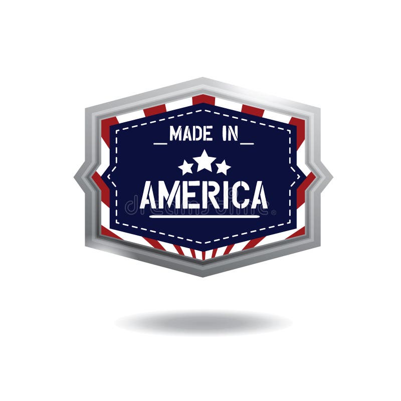 Made in America Label. Vector Illustration Decorative Background Design ...