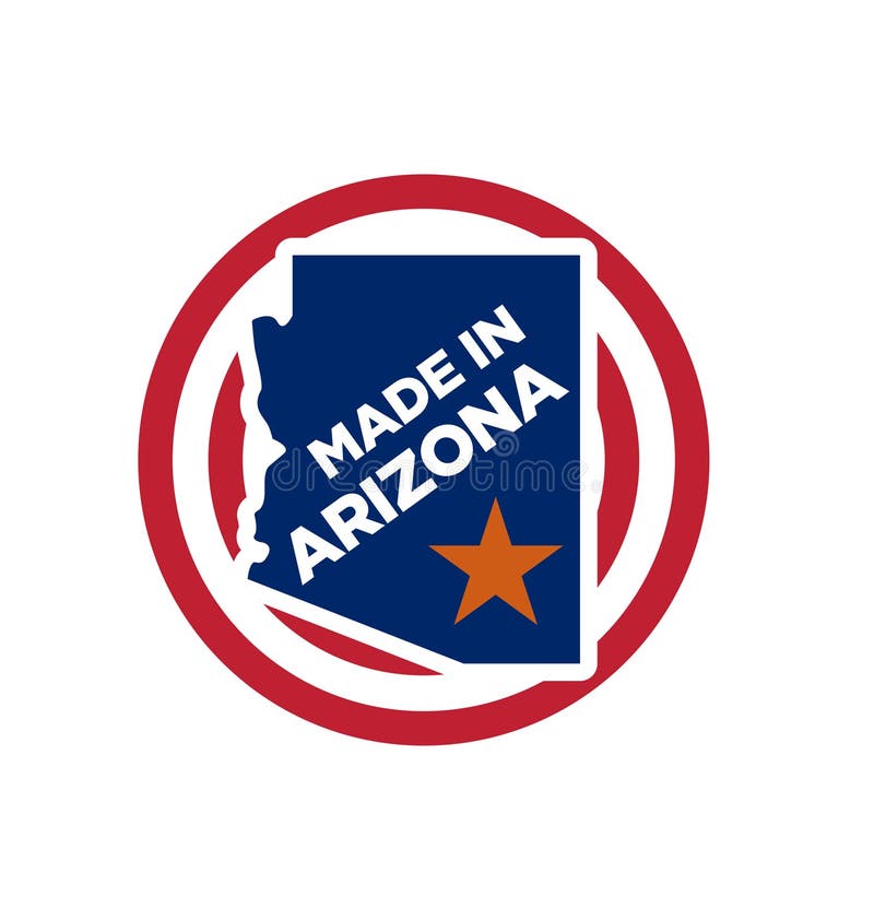 Made in arizona logo stock vector. Illustration of round - 346697711