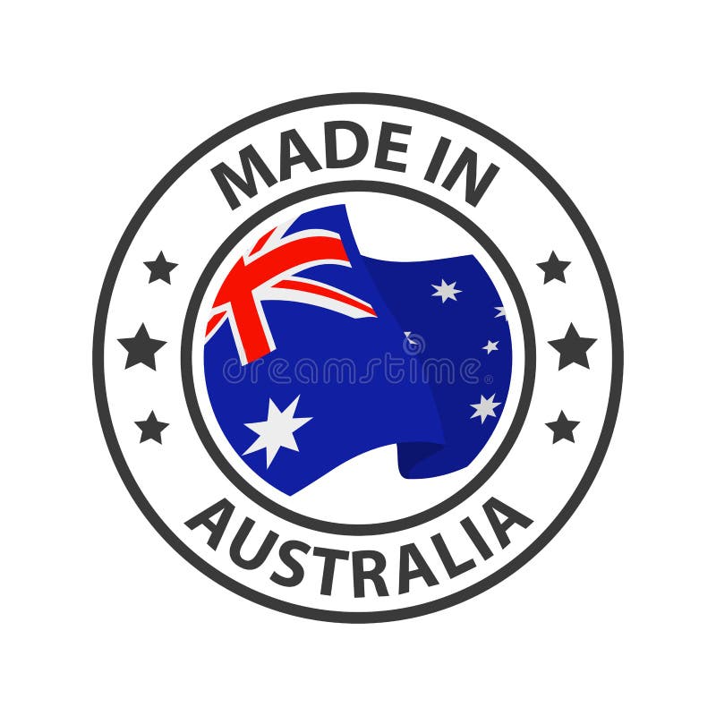 Made in Australia Icon. Stamp Sticker. Vector Illustration Stock Vector ...