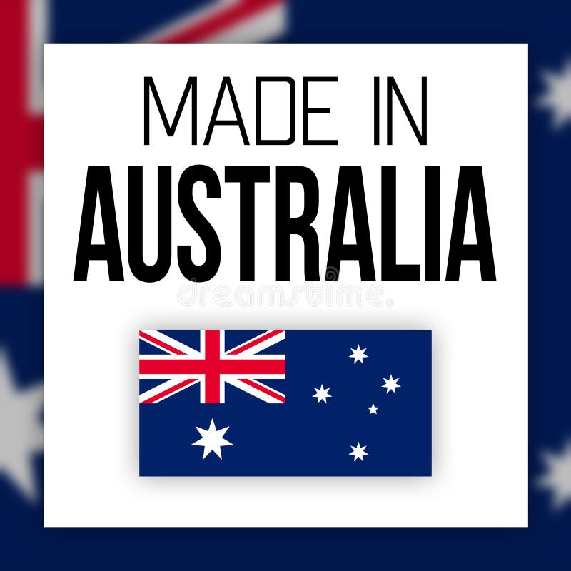 Made in Australia Label Illustration with National Flag Stock ...