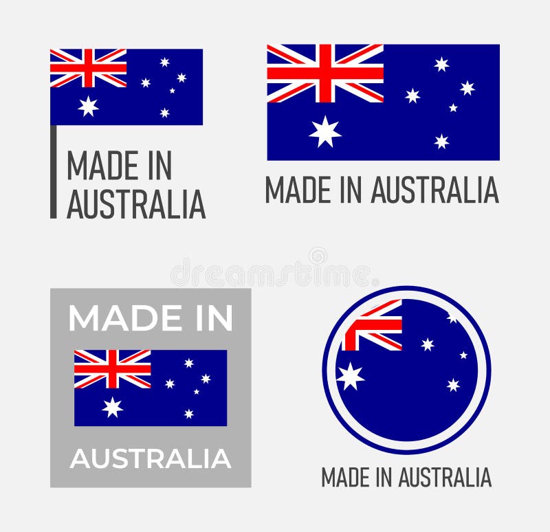 Made in Australia Labels Set, Made in Commonwealth of Australia Product ...