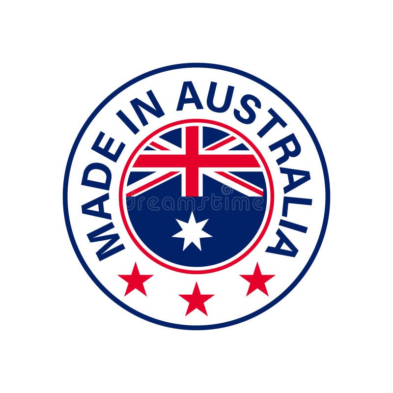 Made in Australia. Round Australia Flag Vector Icon Stock Vector ...