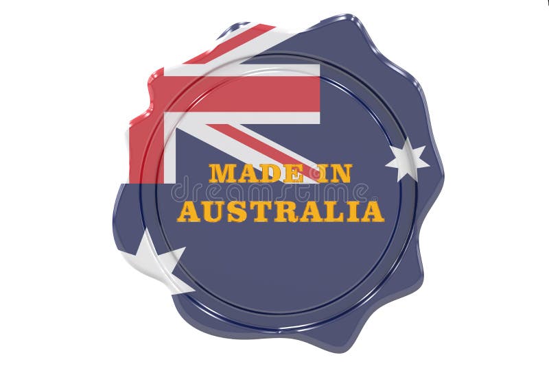 Made in Australia Seal, Stamp Stock Illustration - Illustration of flag ...