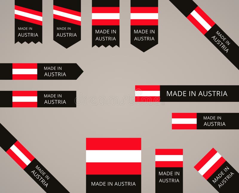 Made in Austria - Flag Labels Stock Illustration - Illustration of ...