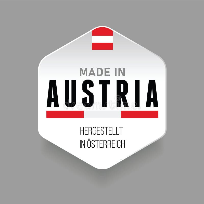 Made in Austria Flag Sign Label Stock Vector - Illustration of symbol ...