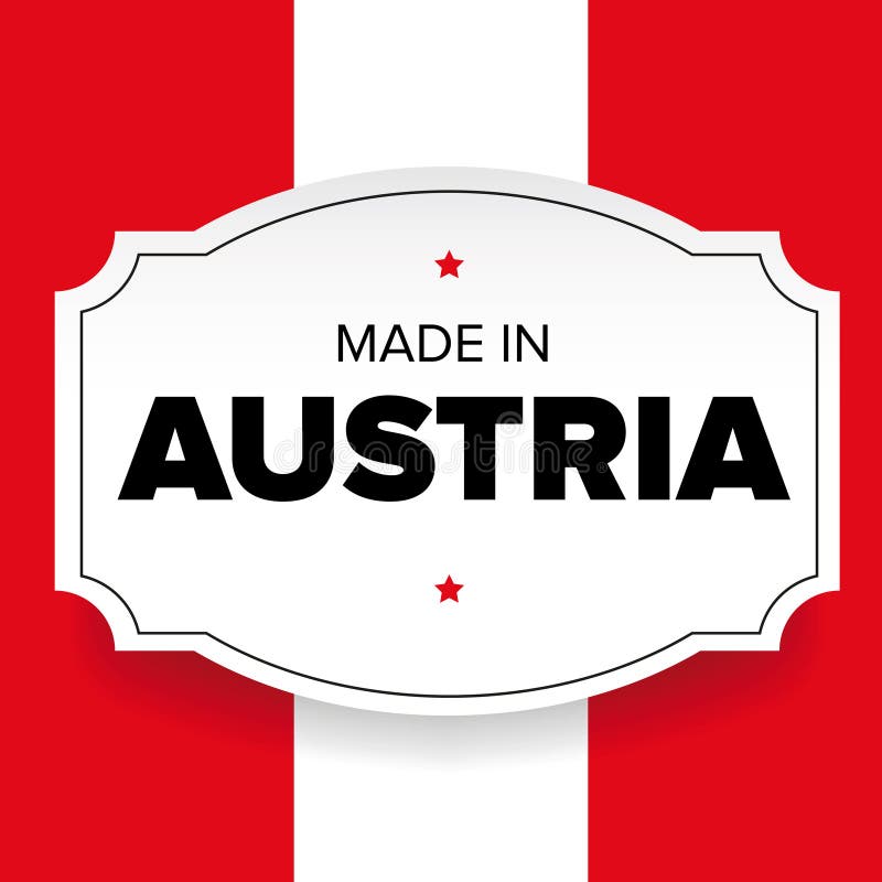 Made in Austria Label with Translation Stock Vector - Illustration of ...