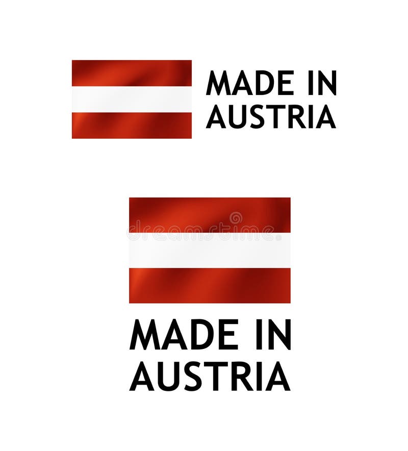 Made In Austria Badge, Label Or Logo With Flag. Vector Illustration ...
