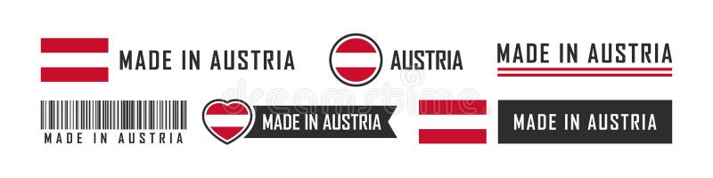 Made in Austria Logo or Labels. Austria Product Emblems Stock Vector ...