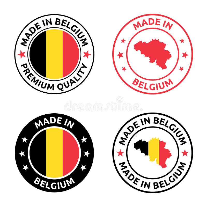 Made in Belgium Stamp Set, Belgian Product Label Stock Vector ...