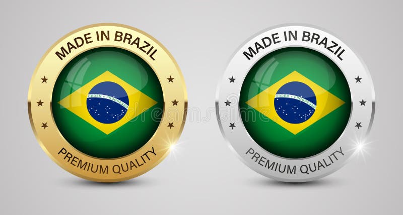Made in Brazil Graphics and Labels Set Stock Vector - Illustration of ...