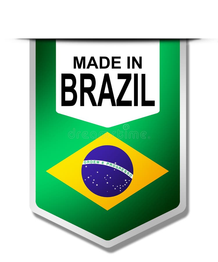 Made in Brazil Word on Hanging Banner Stock Illustration - Illustration ...