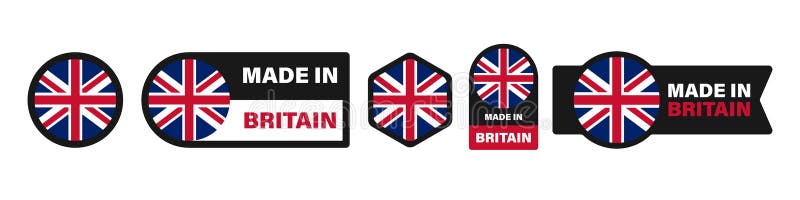 Made in Britain Stickers Icon Set. Stock Illustration - Illustration of ...