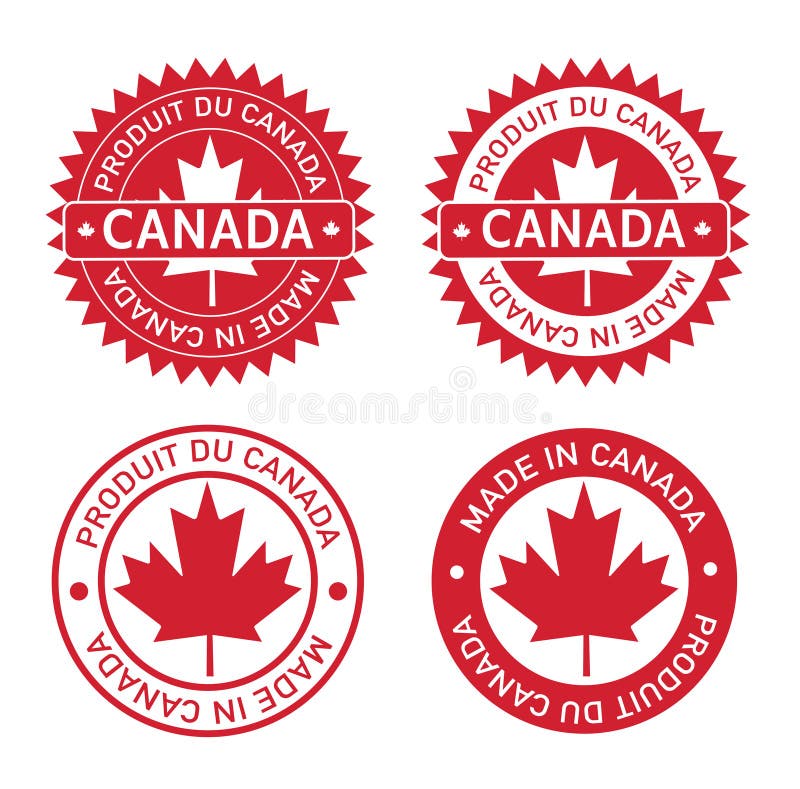Made in Canada Emblem Label Sticker Vector Stock Illustration ...