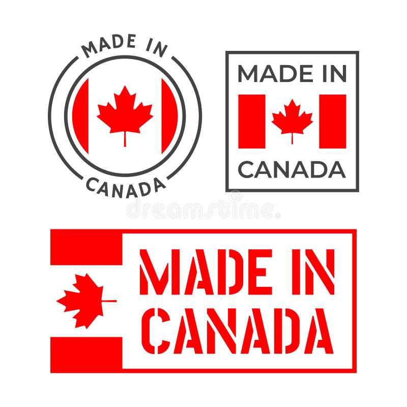 Made in Canada Icon Set, Canadian Product Labels Stock Vector ...