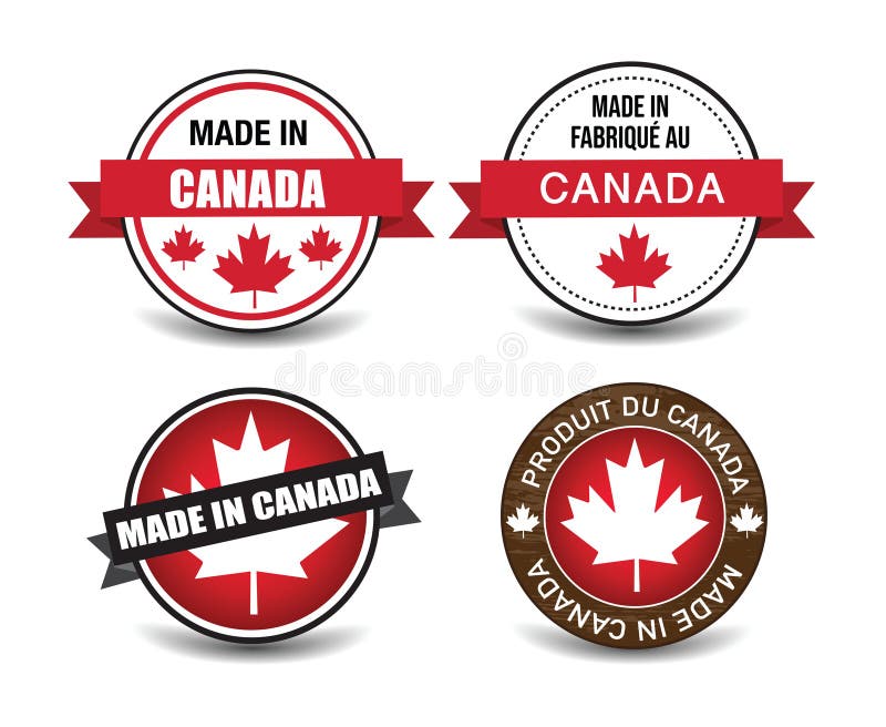 Made in Canada Label Sticker Stock Illustration - Illustration of ...