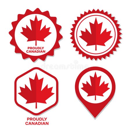 Made in Canada Symbol Red Emblem Label Sticker Vector Stock ...