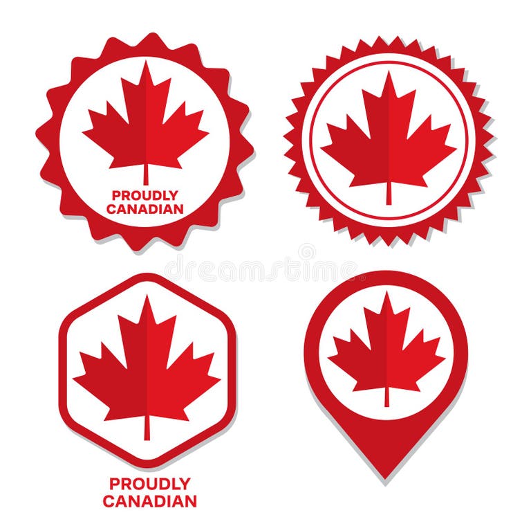 Made in Canada Symbol Red Emblem Label Sticker Vector Stock ...