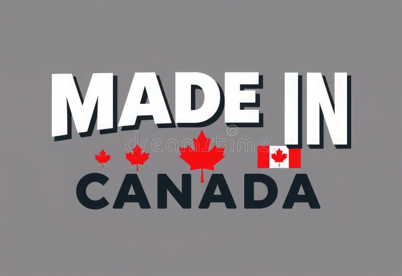 MADE in CANADA Typography Text on Gray Background Stock Illustration ...